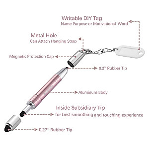 Stylus Pen for ipad, Easy Grip Kids Stylus Pens for iPhone IPad Air Capacitive Touch Screen Stylus for Kid Student Drawing Writing, Stylist Pen for Chromebook Android Fire Edition Tablet - Rose Gold