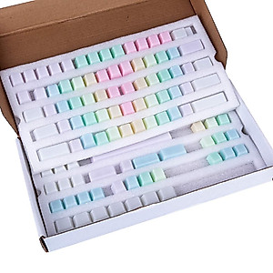 HMANE 109 Keys POM Jelly Keycaps Set, Rainbow Blank Doubleshot Translucent OEM Profile Mechanical Gaming Keyboard Keycaps for 60ï¼…/87 TKL/104/108 Cherry MX Switches