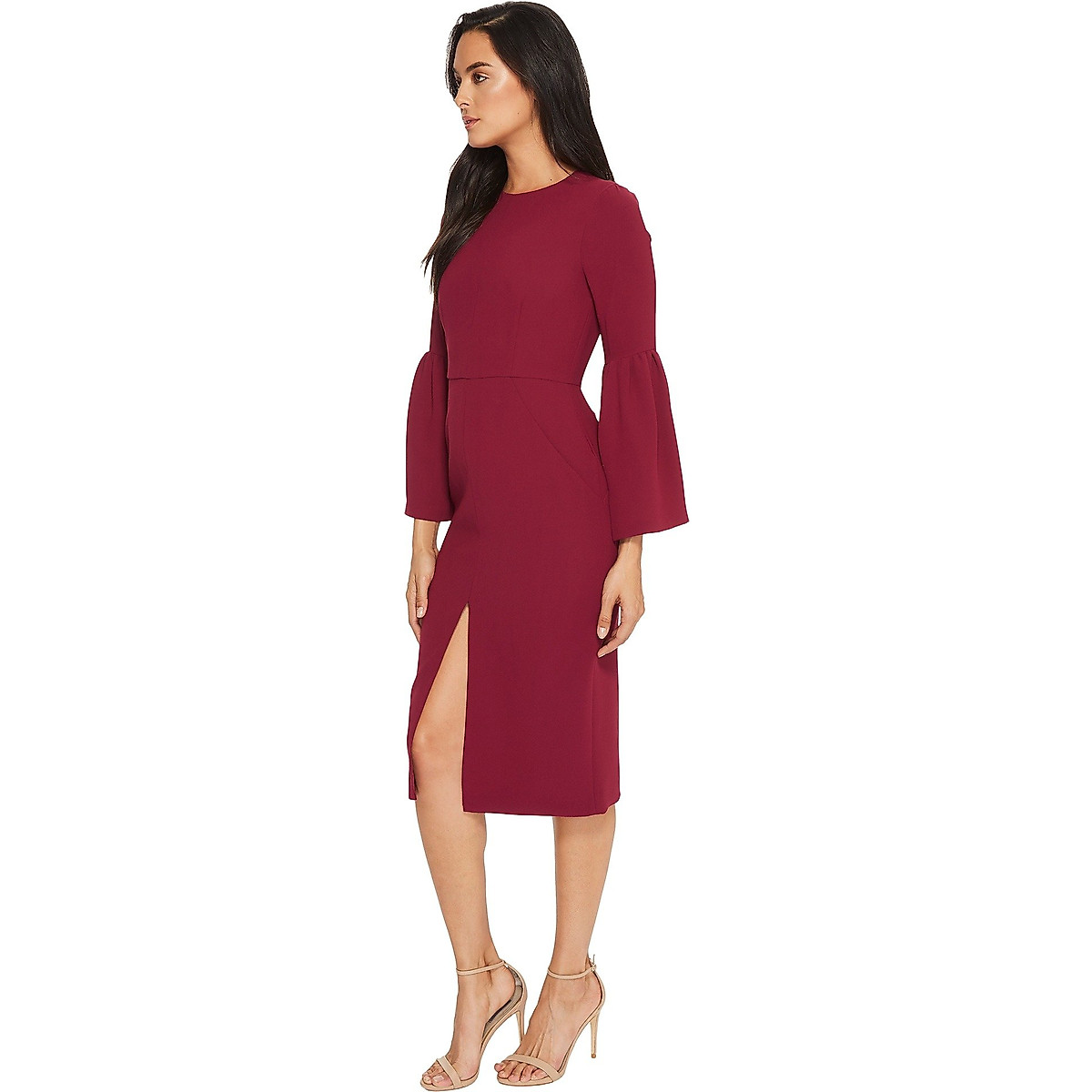 Jill Jill Stuart Women's Bell Sleeve MIDI, Black Currant, 0