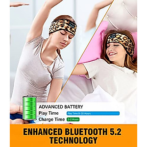 MUSICOZY Sleep Headphones Bluetooth Sports Headband, Wireless Music Sleeping Headphones Sleep Eye Mask Earbuds for Side Sleepers Workout Running Insomnia Travel Yoga Office, Pack of 2
