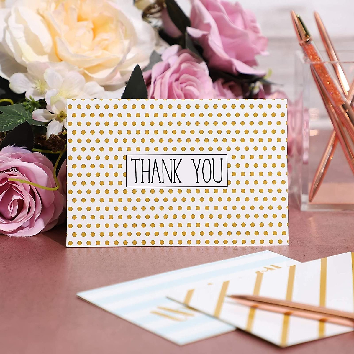 Juvale 144-Pack Bulk Thank You Cards Set with Envelopes, Blank Inside for Birthday Party, Baby Shower, Wedding, Employee Appreciation, All Occasions, 6 Assorted Designs (4x6 in)