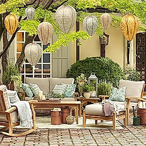 Wasp Nest Simulation Light Nesting, Fake Wasp Nest Bee Paper Lanterns, Hanging Wasp Repellent and Deterrent, Paper Drive Beehive Lantern for House Corner and Garden Outdoor, 8pcs