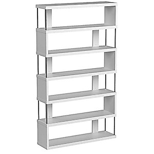 Baxton Studio Barnes 75.5-inch H 6-Shelf Bookcase, White (97-4834-HiT)