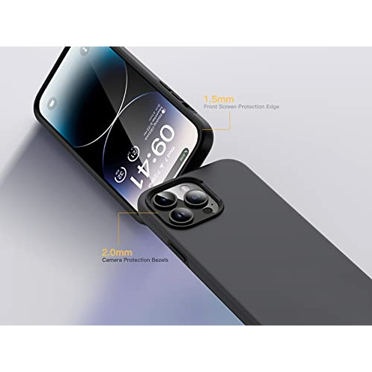 TEAM LUXURY iPhone 14 Pro Max Phone Case, 6.7" [UNIQ Series] Shockproof Rugged Anti-Scratch Protective Case for iPhone 14 Pro Max Phone Case, (Black)