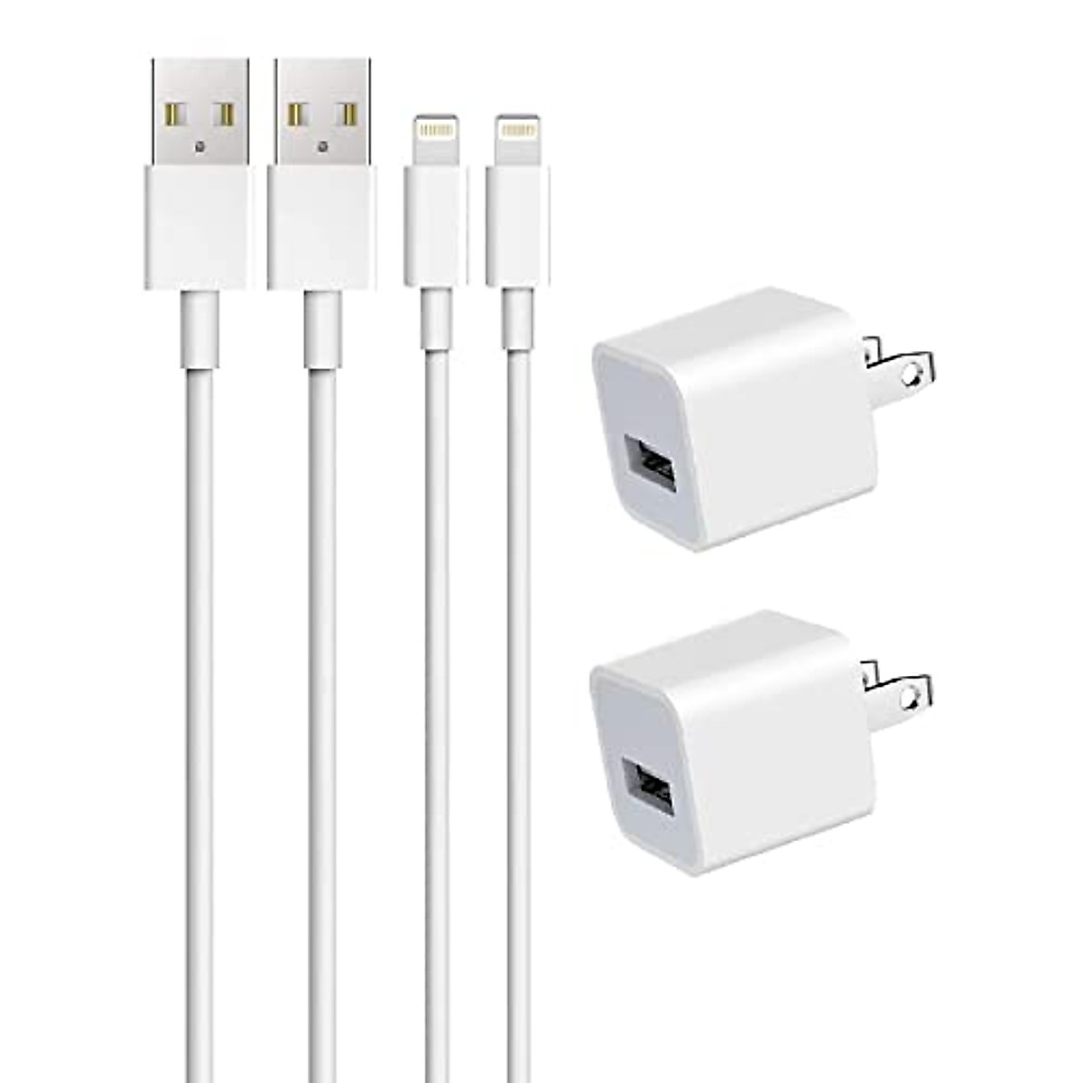 iPhone Charger, Apple MFi Certified Lightning Cable, Data Sync Charging Cords with USB Wall Charger Compatible iPhone 14 13 12 11 Pro Max XS XR X 8 7 6s 6 Plus SE, iPad Mini Air Pro, AirPods [2-Pack]