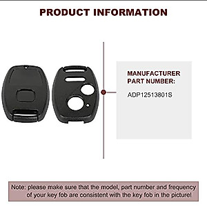 ANGLEWIDE 1pad Flip Key Fob Keyless Entry Remote Control SHELL CASE Replacement for Civic LX 06-11 3 Buttons
