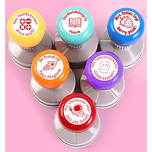 Personalize Custom Teacher Stamp for Grading Classroom Teachers Review Homework Feedback Colorful Stamps