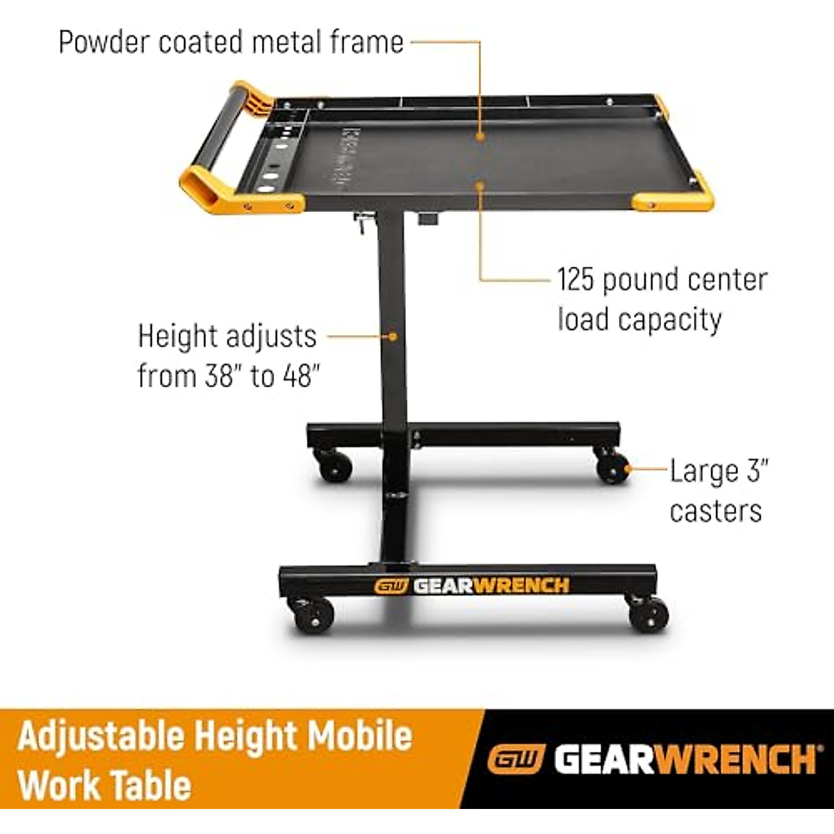 GEARWRENCH Adjustable Height Mobile Work Table 35 To 48" - 83166