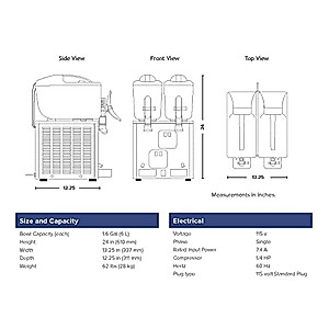 Margarita Girl Double-Bowl Mini Size Margarita Slush Frozen Drink Machine