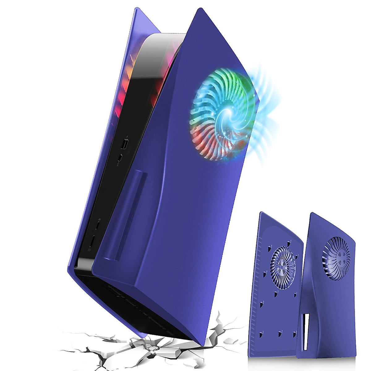 PS5 Faceplates with Cooling Vents, Shockproof PS5 Cover PS5 Plates for PS5 Disc Edition, Hard ABS Anti-Scratch PS5 Replacement Plates PS5 Cover Shell Case PS5 Console Cover with Vent - Purple