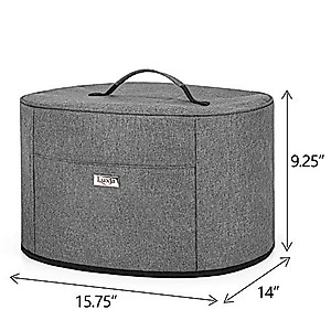 Luxja Slow Cooker Cover (Aluminum Foil Lining), Slow Cooker Dust Cover Fits for Most 6-8 Quart Oval Slow Cooker, Gray