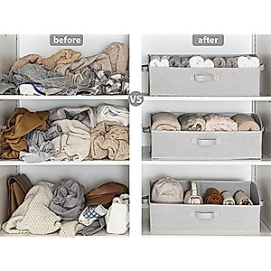 StorageWorks Closet Storage Bins, Storage Box, Foldable Closet Baskets and Bins for Shelves