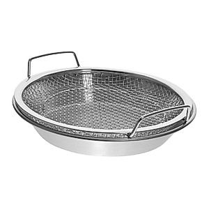 SHOWERORO 1 Set Mesh Drain Pan Barbeque Grill Plate Vegetable Drainer Fried Food Draining Rack Barbecue Grill Tray Smokeless Roasting Pan Roasting Tray Fruit Stainless Steel Egg Steamer