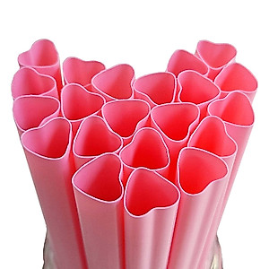 The best MOON Jumbo Smoothie Straws Heart shaped Pink Straws Disposable Drinking cute straws Individually Wrapped Pink Plastic Straws milkshake Valentines day Champagne valentine's day 50pcs
