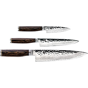 Shun Premier Kitchen Knife Starter, 3-Piece Set, TDMS0300, Silver