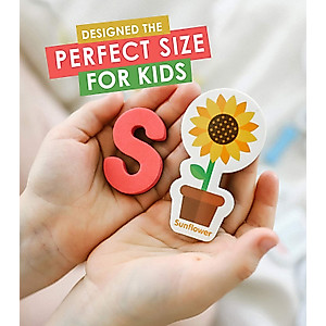 Curious Columbus Magnetic Objects and Letters. Set of 78 Foam Magnets Including 52 Pictures and 26 Uppercase Alphabet Magnets from A-Z. Best Educational Toy for Preschool Learning