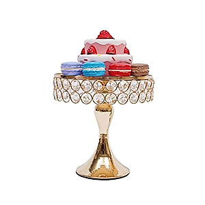 Cake Stands Set, Crystal Cupcake Stand Cookie Holder Fruits Dessert Display Plate, for Baby Shower Wedding Brithday Party Celebration Home Decoration (Gold-10PCS)