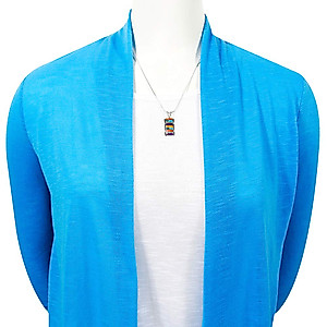 Turquoise & Gemstones Pendant Necklace in Sterling Silver 925 (Multi)