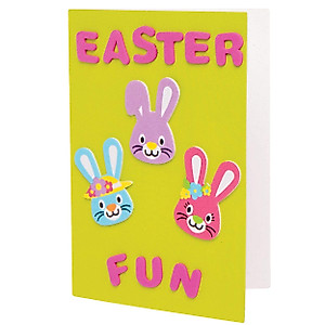 Baker Ross AT388 Bunny Foam Stickers - Pack of 120, Easter Themed Self-adhesives, Perfect for Children to Decorate Collages and Crafts, Ideal for Schools, Craft Groups, Party Crafting, Home, Assorted