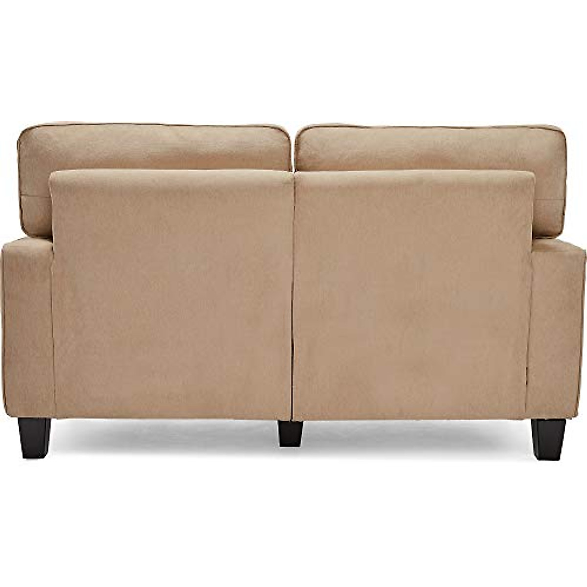 Serta Palisades Upholstered Sofas for Living Room Modern Design Couch, Straight Arms, Soft Fabric Upholstery, Tool-Free Assembly, 61" Loveseat, Sand Beige
