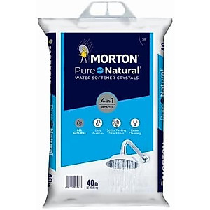 Morton Pure & Natural Water Softening Crystals, 40 lbs, White (Pack-2)