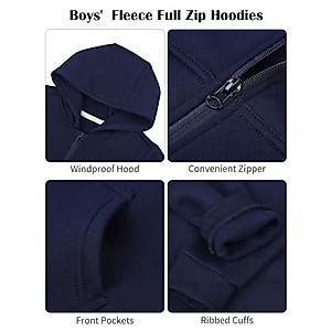Cooraby 3 Pack Toddler Boys Fleece Full Zip Hoodies Long Sleeve Zip Up Hoodie Sweatshirt with Pocket Lightweight Jacket for Toddlers
