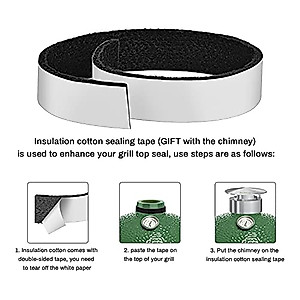 Skyflame Stainless Steel Grill Chimney Top Vent Cap Replacement Compatible with Large Big Green Egg - Updated Version - Clamshell Design