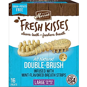 Aurora Pet Variety Pack (2) Merrick Fresh Kisses Double-Brush Large Dental Dog Treats (1) Coconut + Botanical Oils (1) Mint-Flavored Breath Strips with AuroraPet Wipes