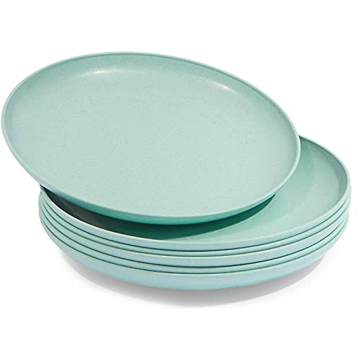 Okuna Outpost Wheat Straw Plates, Unbreakable Plate (Mint, 8 In, 6 Pack)