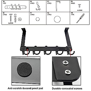C&AHOME Over The Door Hooks - 10 Hooks Over Door Hanger Racks,Over Door Coat Rack for Hanging Clothes Hat Towel, Heavy Duty Black Over The Door（Stainless Steel）