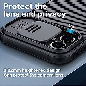 imluckies Compatible for iPhone 12/12 Pro Case with Camera Cover, Hard PC Back & Soft Bumper, Protective & Slim Fit, Camera Protection Case for iPhone 12&12 Pro 6.1" 2020-Black