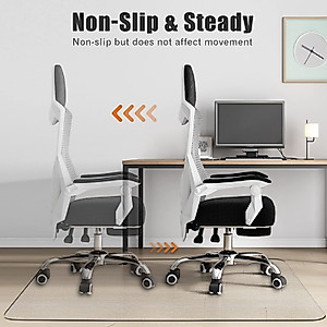 Hardwood Floors,Tile Non-Slip Office Chair Mat,Computer Chair Mat,for Rolling Chair,Large Floor Protector,Easy Clean and Flat Without Curling(47"x36")