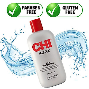 CHI Infra Silk Infusion, Leave-In Reconstructing Treatment To Strengthen & Protect All Hair Types, Alcohol-Free, 12 Oz
