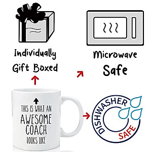 Dnuiyses This Is What An Awesome Coach Looks Like Mug Birthday Gifts for Coach, Appreciation Gifts for Coach, Inspirational Mug Gifts for Soccer Coach Tennis Player Sports Coach Tennis Lovers Athletes