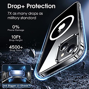 CASEKOO Magnetic Designed for iPhone 14 Case & iPhone 13 Case [No.1 Strong Magnets][Never Yellow][Military Grade Drop Protection] Compatible with MagSafe Protective Thin Cover 6.1 inch 2022-Clear