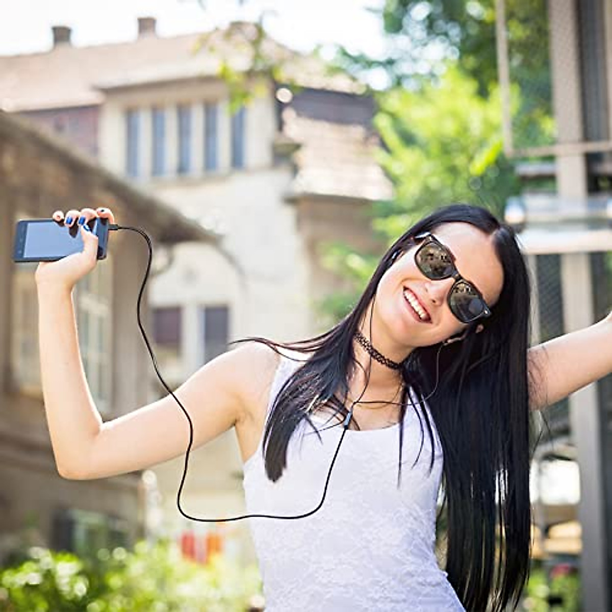 UrbanX OEM 2019 Stereo Headphones with Exceptional Sound Quality, Braided Cable with Microphone and Volume Buttons for Samsung Galaxy S10/S10e/A34/A54/AM54/S21 FE 5G/S22/S23/S23+/S23 Ultra - (Black)