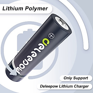 Deleepow 1.5V Rechargeable AA Batteries 3400mWh AA Lithium Rechargeable Batteries 1500 Cycle(Only Batteries)