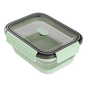 Restaurantware-Fresh Hero 40 Ounce Storage Containers, 1 Durable Airtight Food Containers - Microwavable, Freezable, Green Plastic Collapsible Containers, Dishwashable, With Vented Lids