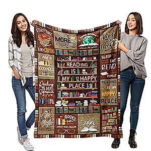 HSELOGI Book Lovers Gifts Blanket Librarian Gifts Throw Blanket Book Club Gifts for Women Reading Lover Bookish Literary Gifts Ideas Best Bookworm Gifts on Birthday Christmas Graduation 50"x60"