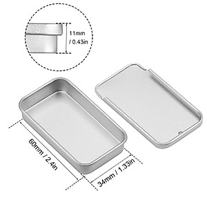 GENHAKON 50 PCS 2.36X1.3X0.43 Inch, Slide Top Tin Containers, Tin Box Container, Storage Boxes with Lid for Small Items, Such as Candy, USB Cable, Pills, Earring, Jewelry Craft, Etc