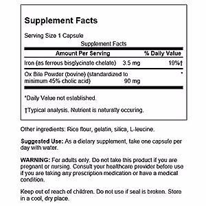 Swanson Ox Bile - Standardized 90 mg 60 Caps 4 Pack