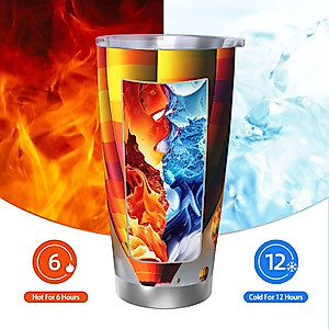 GDSHJKLW Hot Air Balloons Tumbler With Lid And Straw 20oz Stainless Steel Leakproof Travel Coffee Mug Double Wall Insulated Cup Gifts For Women Home Office