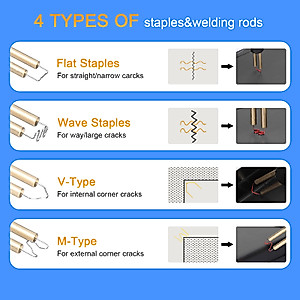 Weytoll Plastic Welder Kit, 70W Hot Stapler Welding Gun with 200pcs Staples for Automotive Bumper Repair Kit (Blue)
