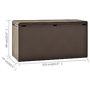 loibinfen Patio Storage Box Brown Patio Garden Outdoor Storage Container for Toys, Furniture Deck box 44.9"x18.5"x23.6" (Weight:16.56 lbs)