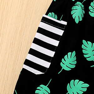 YOUNGER TREE Toddler Baby boy summer clothes Beaches Love Me Sleeveless Vest Tops+Shorts Kid Casual outfits (Black, 6-12 months)