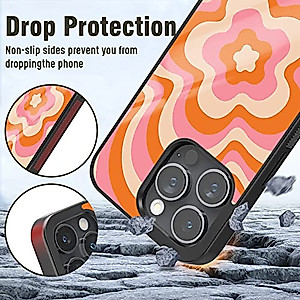 Flower Printing Phone Cases Kawaii for Girls Aesthetic iPhone 5 6 7 8 11 12 13 14 Pro Max Plus Mini Xr Xs SE, Samsung Note 7 8 9 10 20 Ultra Plus, Moto G100 Edge S, Pixel 6 6Pro 7 Pro, (Orange)