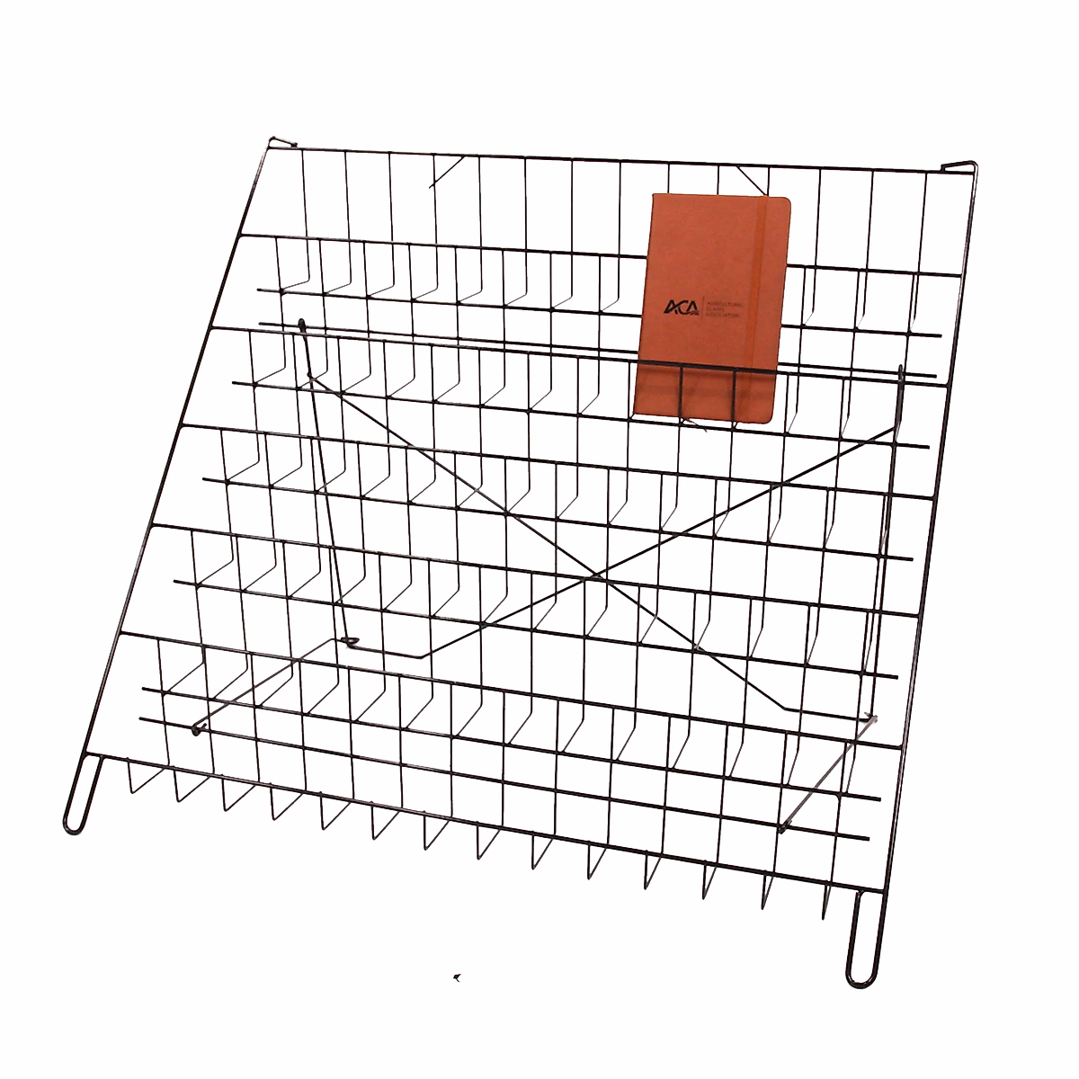 SSWBasics 6-Tier Black Wire Countertop Rack - 22"H x 29½”W x 18"D - Magazine Display Stand - Tabletop Book Display for Comics, Brochures, Cards, and Literature - Sleek, Sturdy, Collapsible Countertop