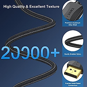 XiAyriky 4K DisplayPort to DisplayPort Cable 10 Feet, 2-Pack DP to DP Cable, Display Port Cable 10FT - 4K 60Hz, 2K 144Hz, 2K 165Hz Computer, Laptop, TV, Docking Station, Graphics Card and More