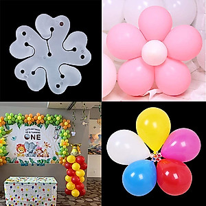 PASOCON 30 Pcs White Flower Shape Balloon Clips, Reusable, for Balloon Arch, Birthday, Baby Shower, Graduation, Wedding Decorations