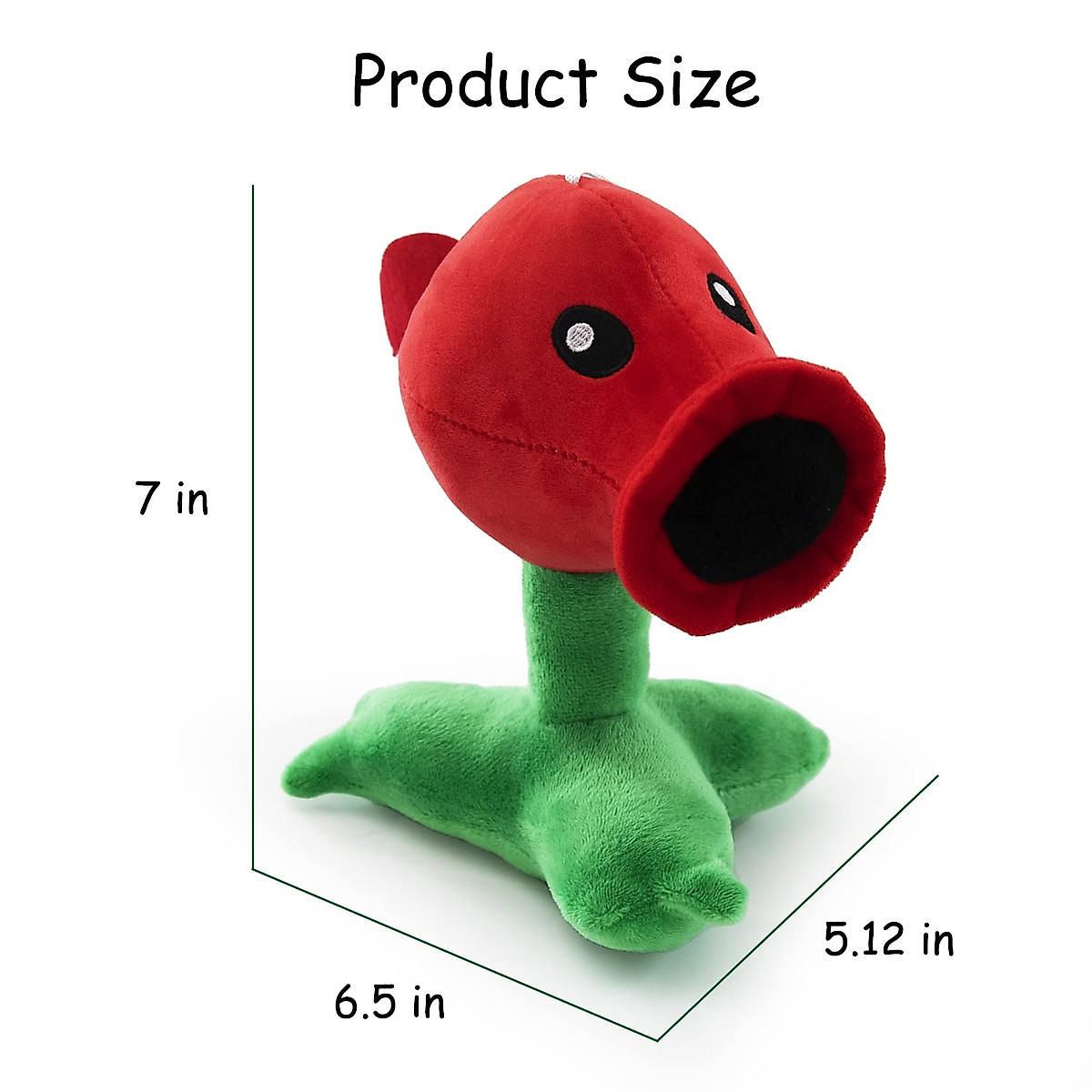 Maikerry Plants and Zombies Plush PVZ Fire Peashooter Plush Stuffed Toys Soft Doll Great Birthday Gifts for Boys and Girls